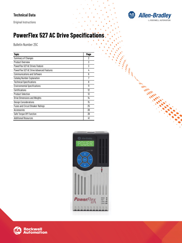 Powerflex 527 Ac Drive Specifications: Technical Data | PDF | Alternating Current | Mains ...