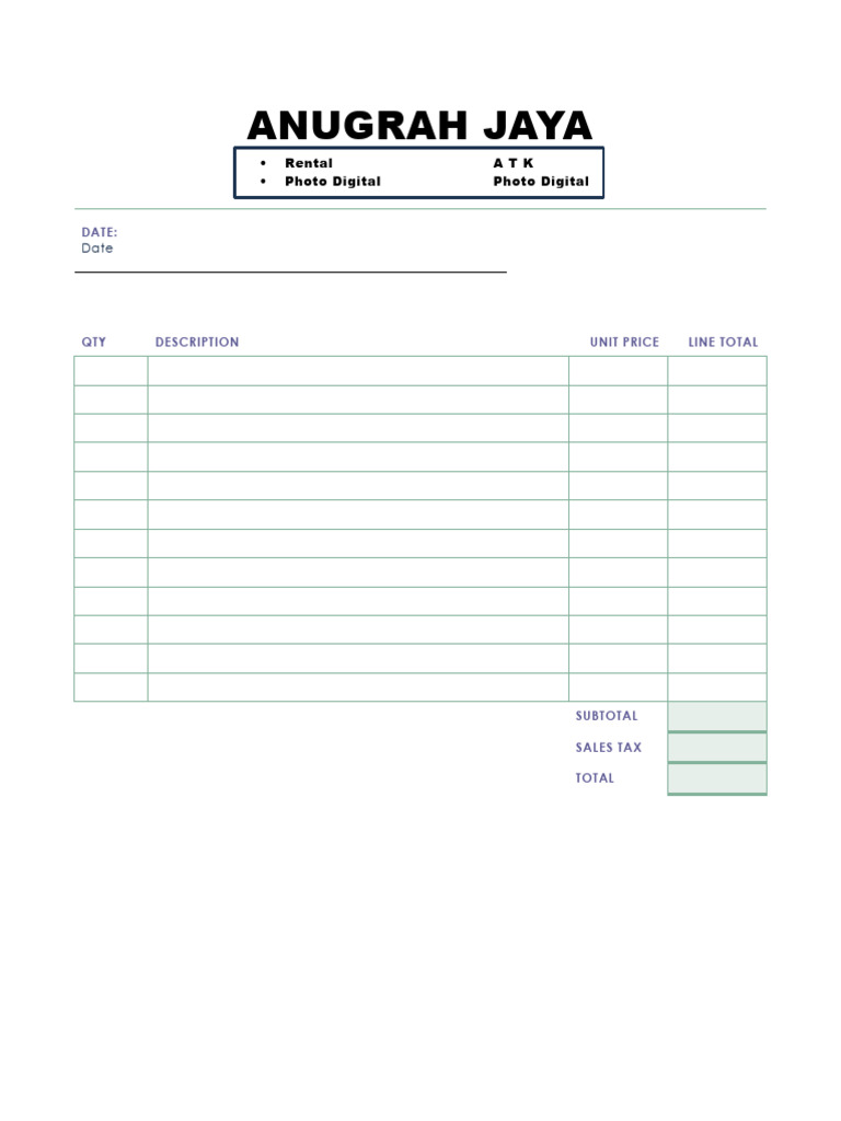 Rental Invoice for Photo Digital Services | PDF