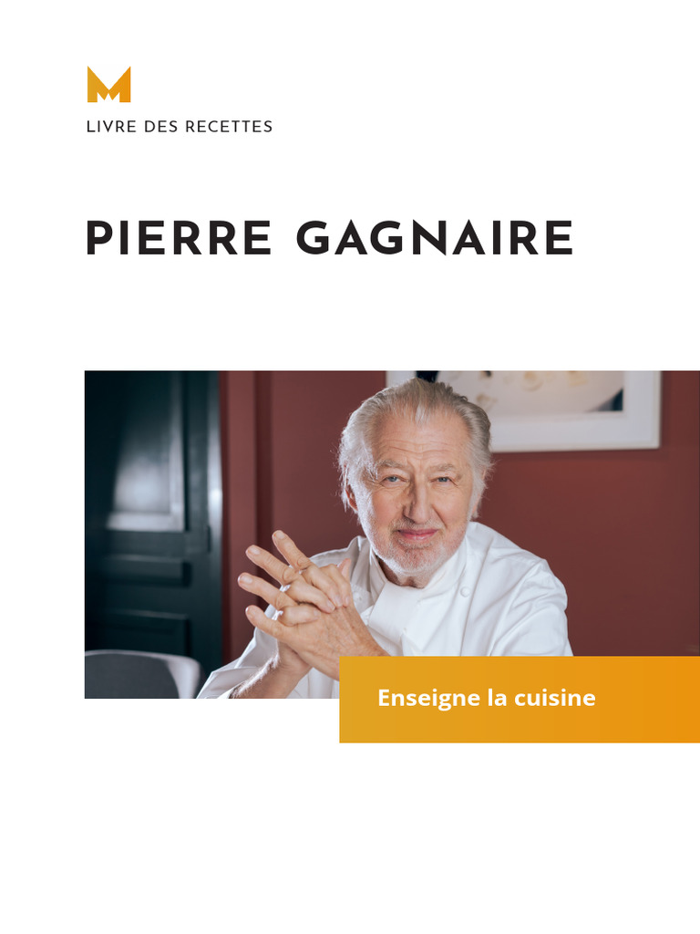 Recettes de Pierre Gagnaire | PDF | sauce | Cuisine