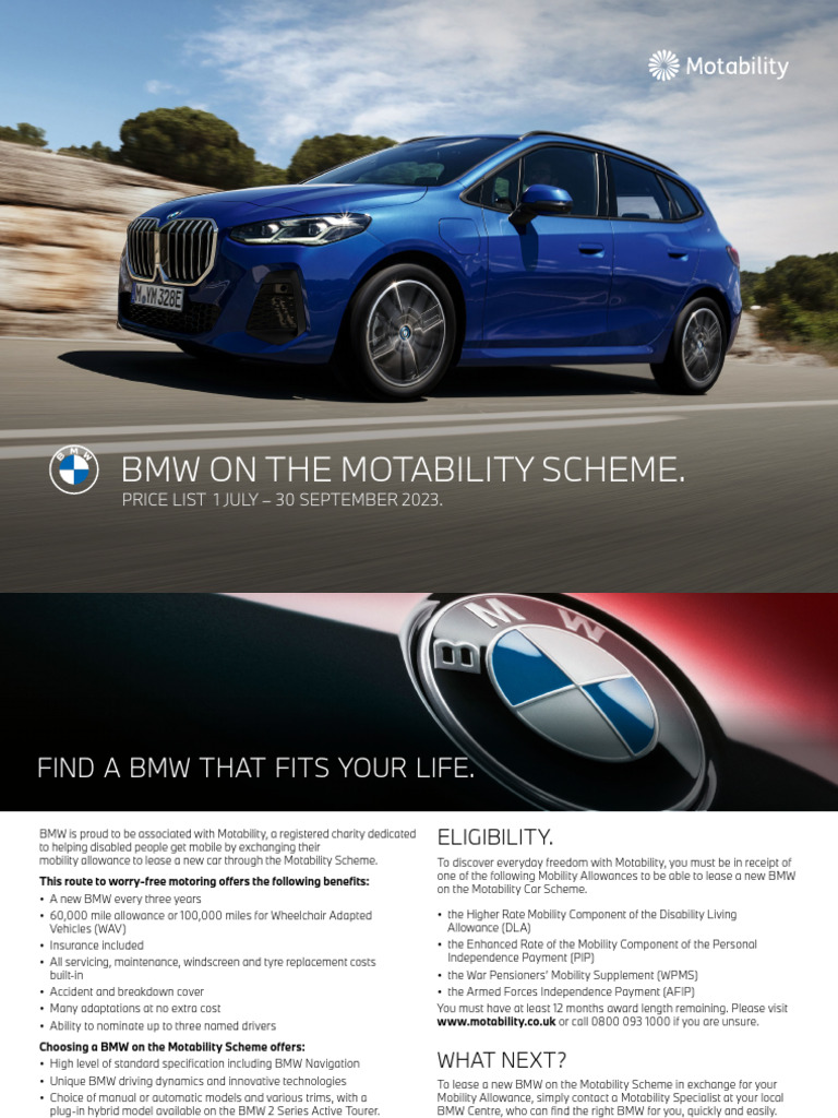 BMW Motability Price List Q3 2023.PDF - Asset.1688137400605 | PDF ...