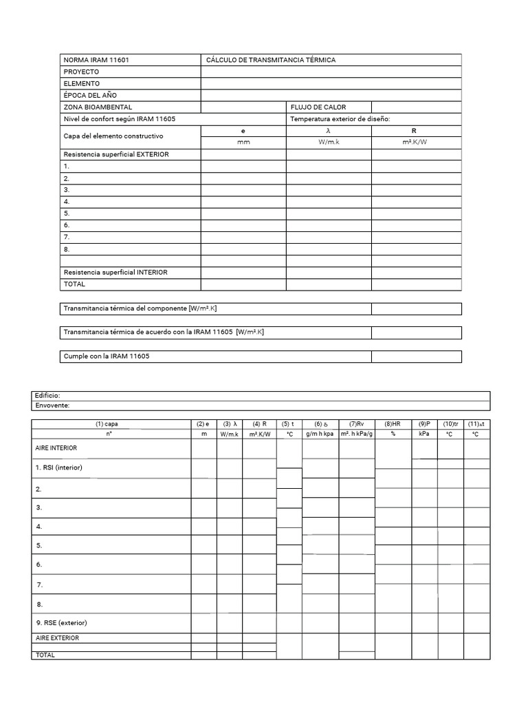 Planilla IRAM 11601 | PDF