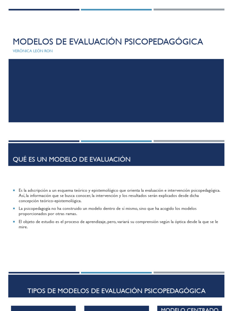 Modelos de Evaluación Psicopedagógica | PDF | Comportamiento | Aprendizaje