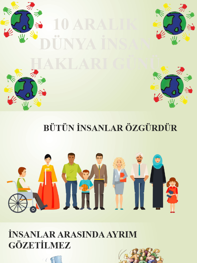 10 Aralik Dünya İnsan Haklari Günü Slayt | PDF