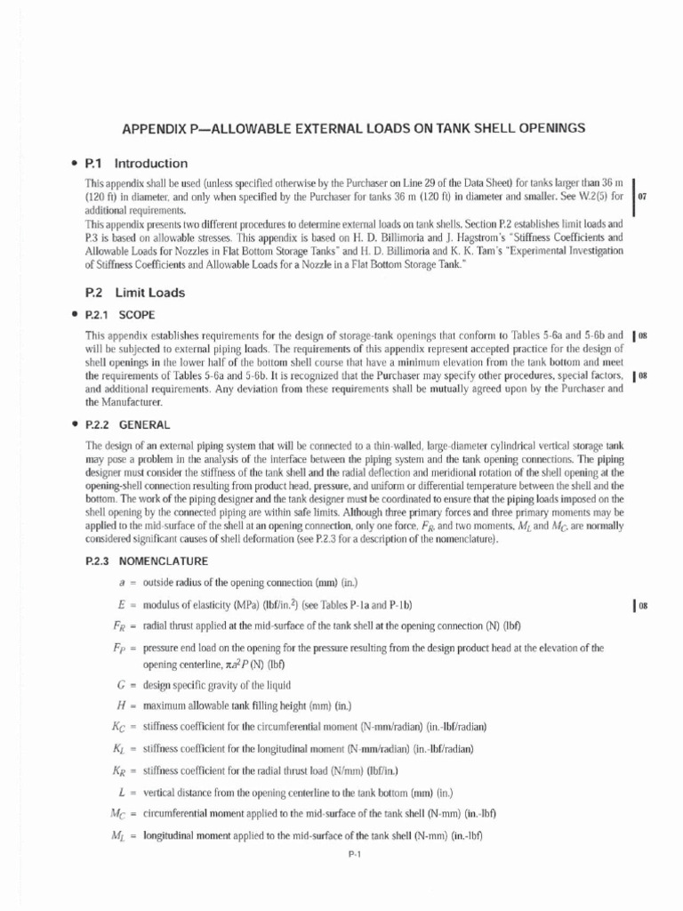 API 650 - 2007 (Appendix P) | PDF