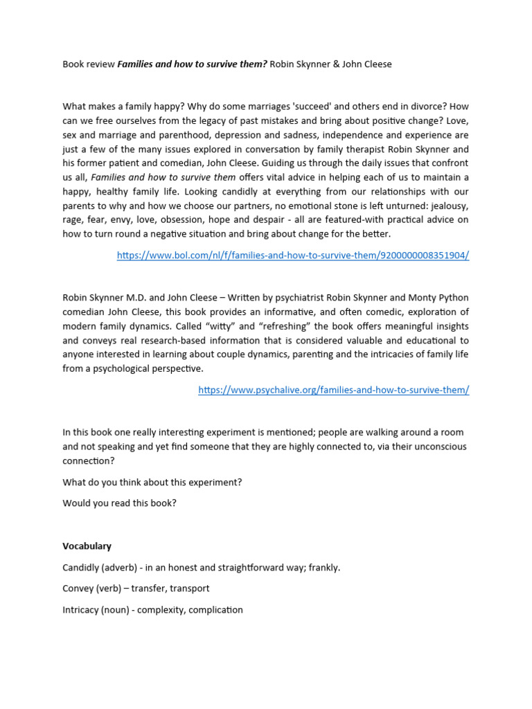 Families and How To Survive Them | PDF