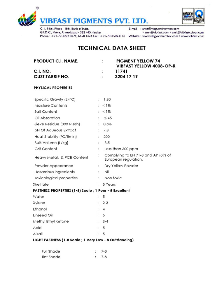 Vibfast Yellow 4008-OP-R-TDS | PDF
