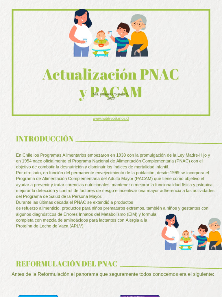 Actualización PNAC y PACAM 2023 | PDF | Amamantamiento | Leche