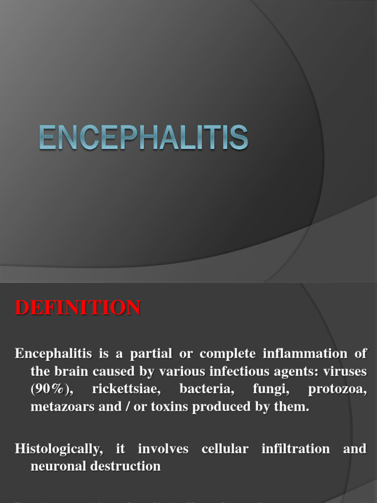 Encephalitis - Internship | PDF | Infection | Pathogen