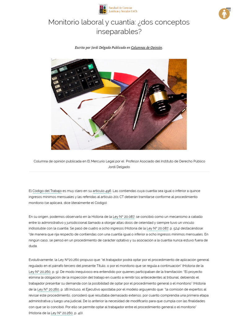 Derecho UACh Monitorio Laboral y Cuantia Dos Conceptos Inseparables ... Derecho UACh Monitorio Laboral y Cuantia Dos Conceptos Inseparables ...