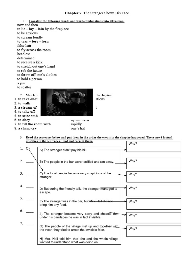 Exercise 7 The invisible man | PDF