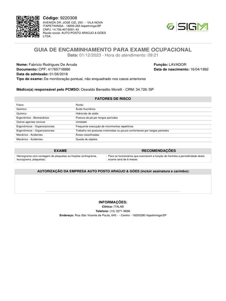 Guia de Exame Fabricio | PDF