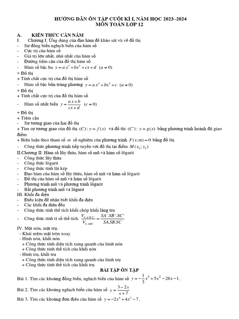 Ontap CK1 2324 Toan12 | PDF