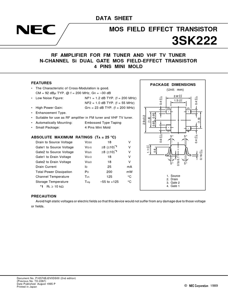Mos Field Effect Transistor | PDF | Field Effect Transistor | Mosfet