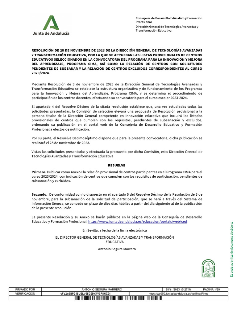 Resol Provisional Con Anexo-27112023 (F) | PDF