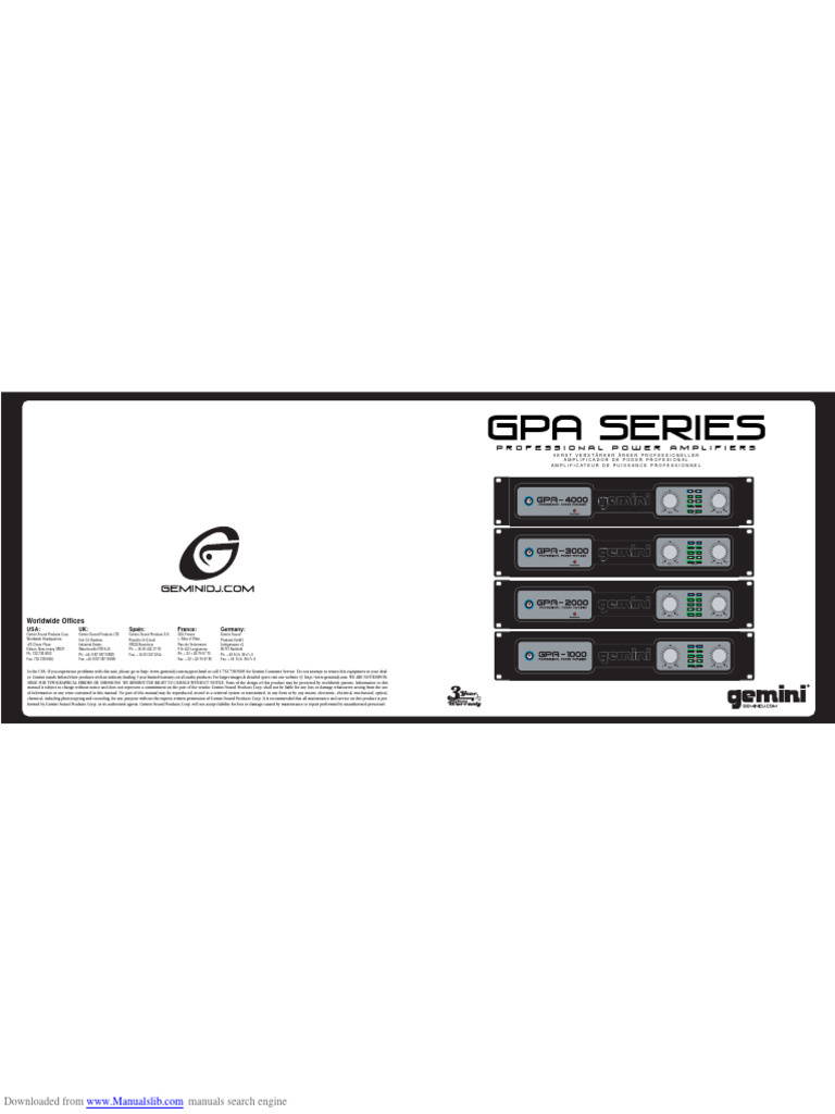 Gpa 1000 | PDF | Ac Power Plugs And Sockets | Amplifier