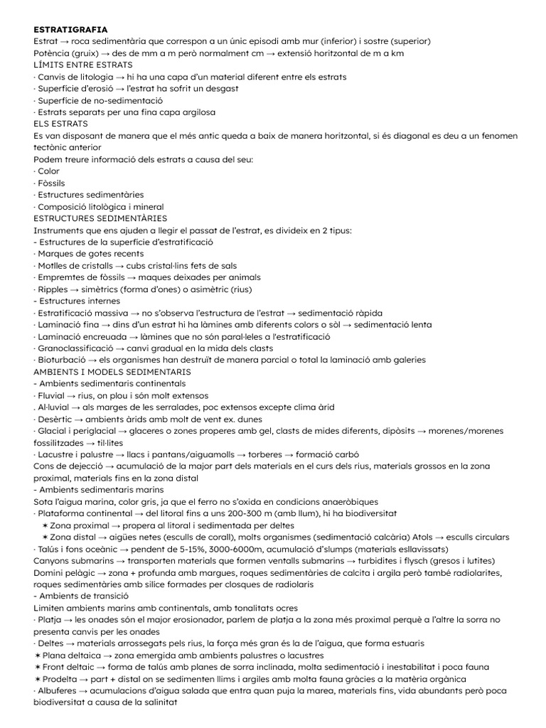 Resum Tema 7 Geologia | PDF