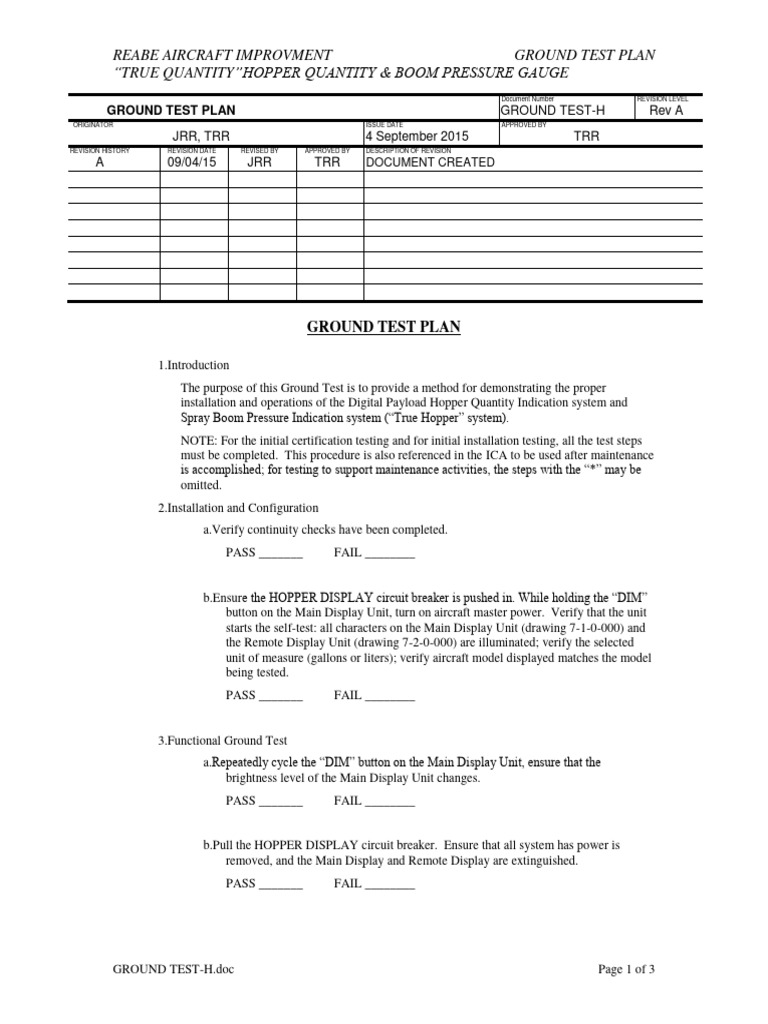 Helicopter GROUND TEST-H Rev A | PDF | Aviation | Manufactured Goods
