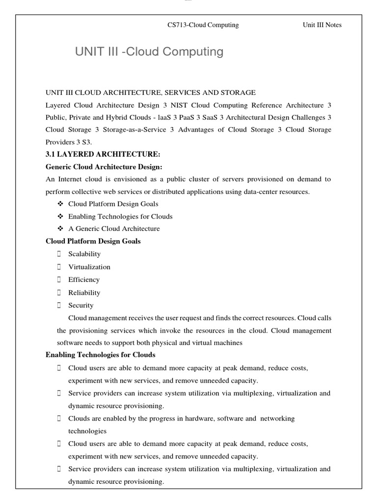 Cloud-Computing-unit 3 | PDF | Cloud Computing | Software As A Service
