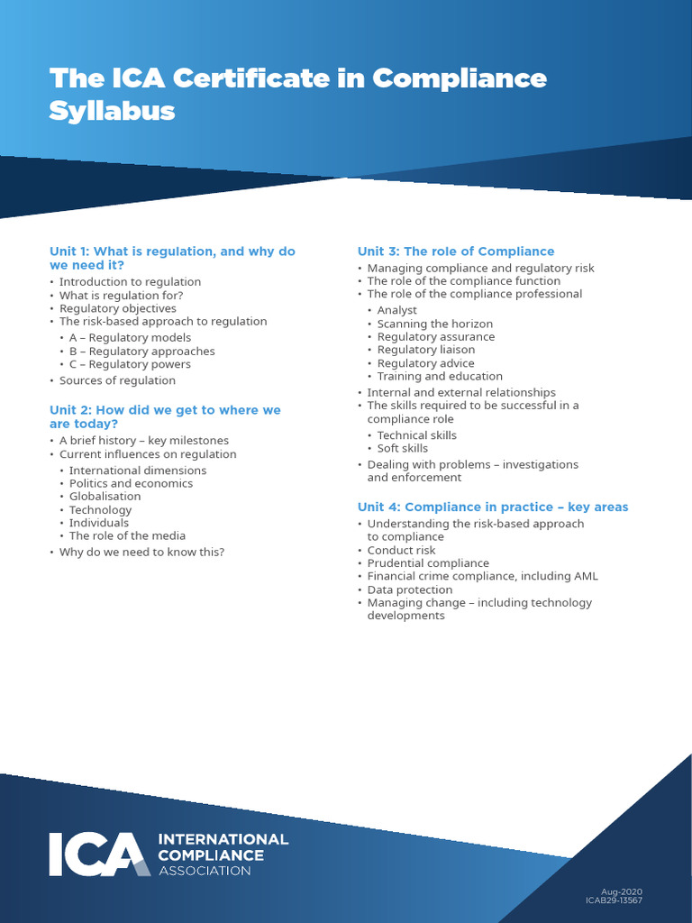 ICA Compliance Certificate Syllabus | PDF | Business | Computers