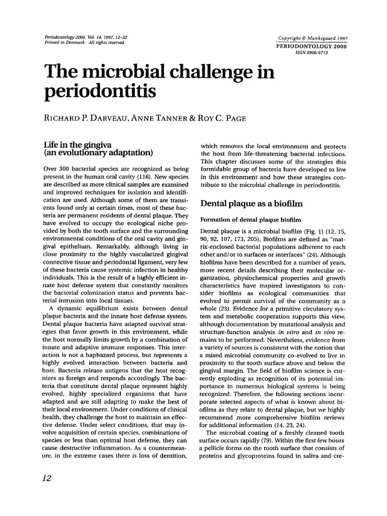 The Microbial Challenge in Peridontitis | PDF