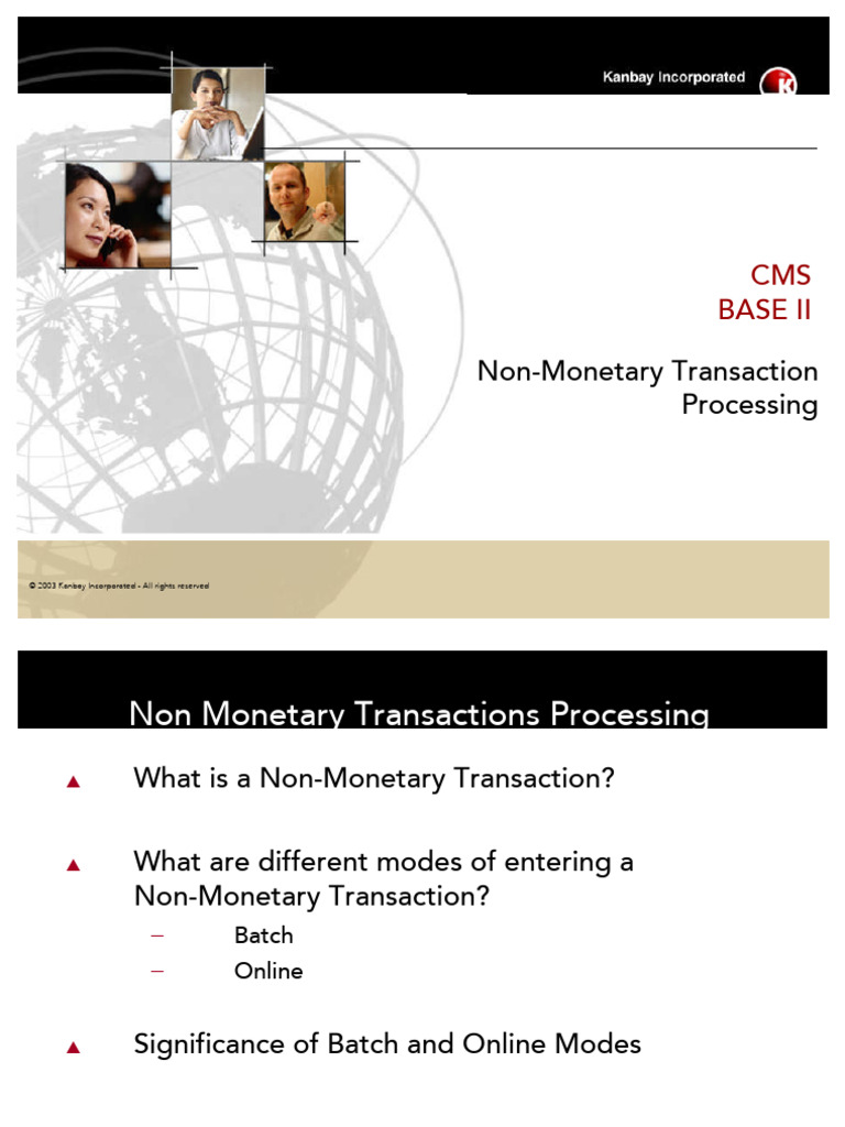 CMS Base II - Non-Monetary Transaction Processing | PDF | Service ...