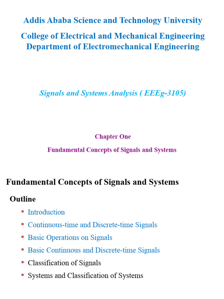01-Fundamental Concepts of Signals and Systems | Download Free PDF | Discrete Time And ...