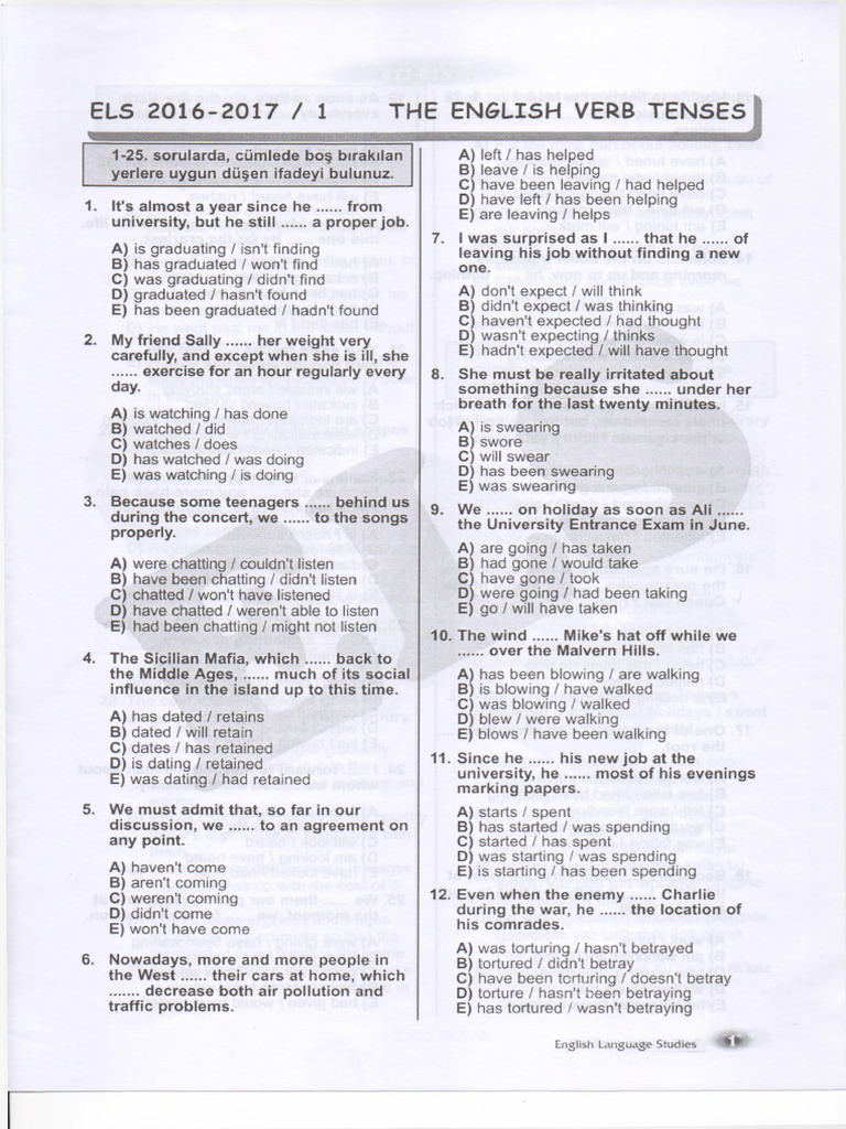 Els 1.dergi̇ Worksheet | PDF