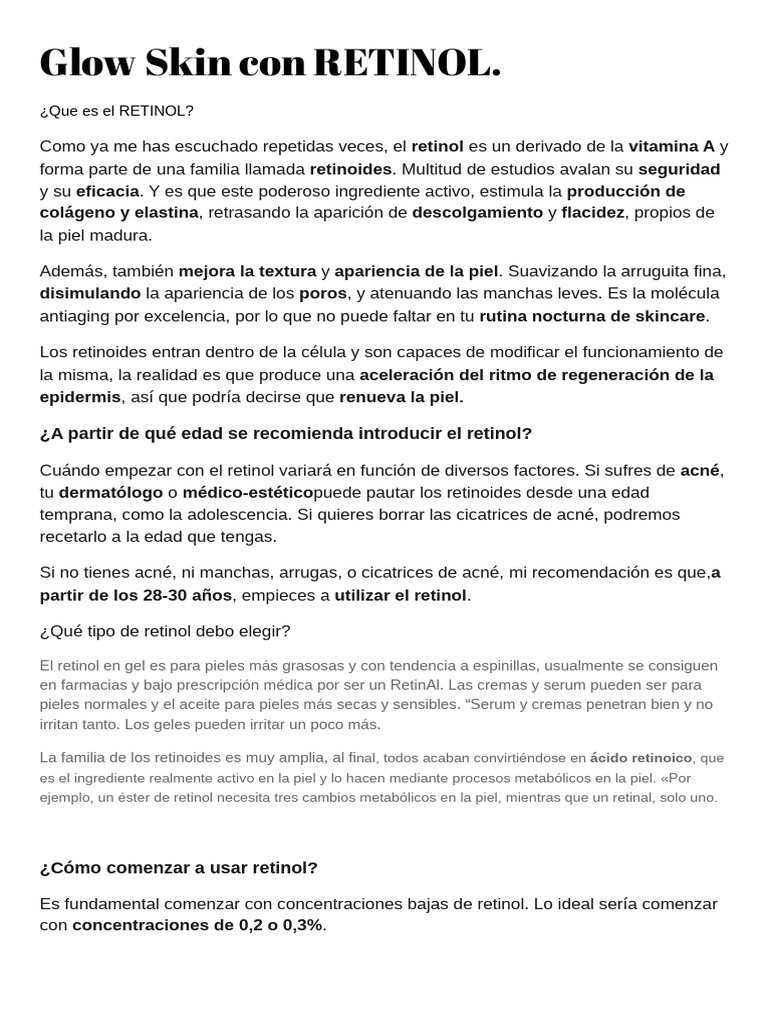 Renueva Tu Piel Con RETINOL | PDF | Salud y bienestar | Estilo de vida