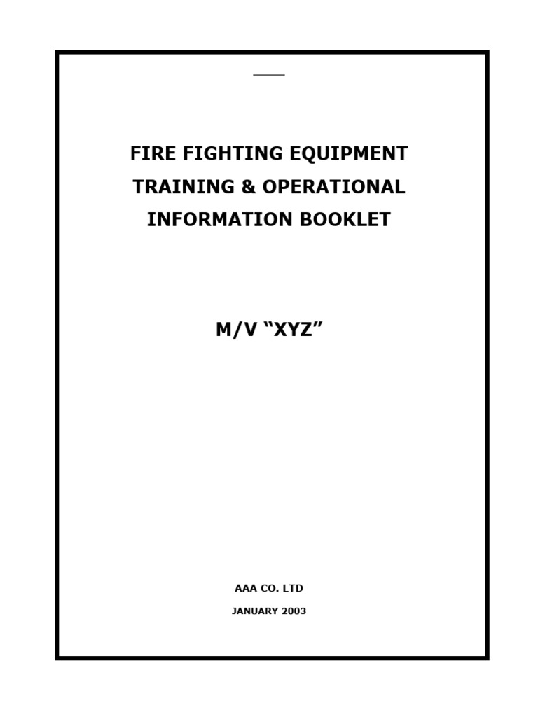 Fire Safety Operational Booklet | PDF | Fires | Energy Technology