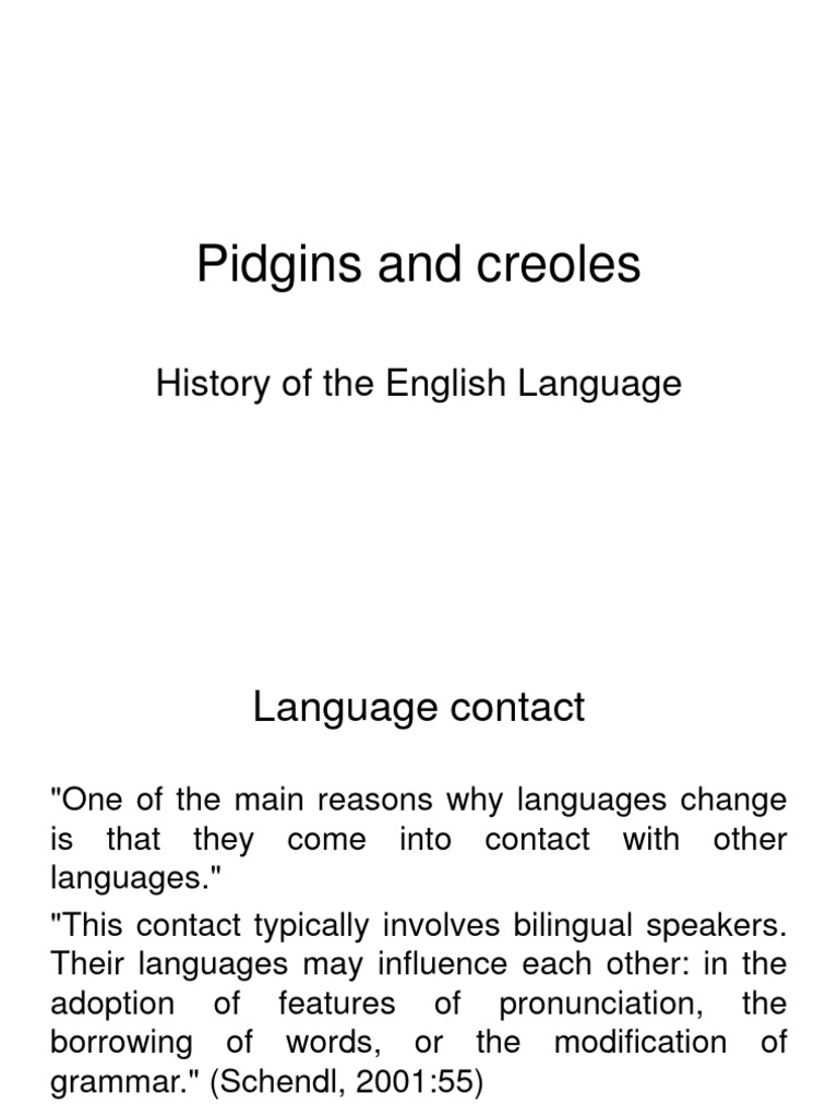 Pidgins and Creoles | PDF | English Language | Sociolinguistics