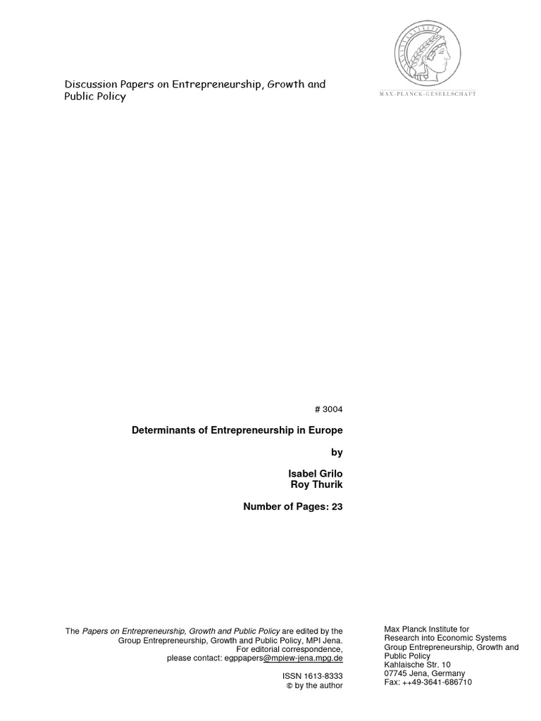 A3-Determinants of Entrepreneurship in Europe | PDF | Entrepreneurship ... A3-Determinants of Entrepreneurship in Europe | PDF | Entrepreneurship ...