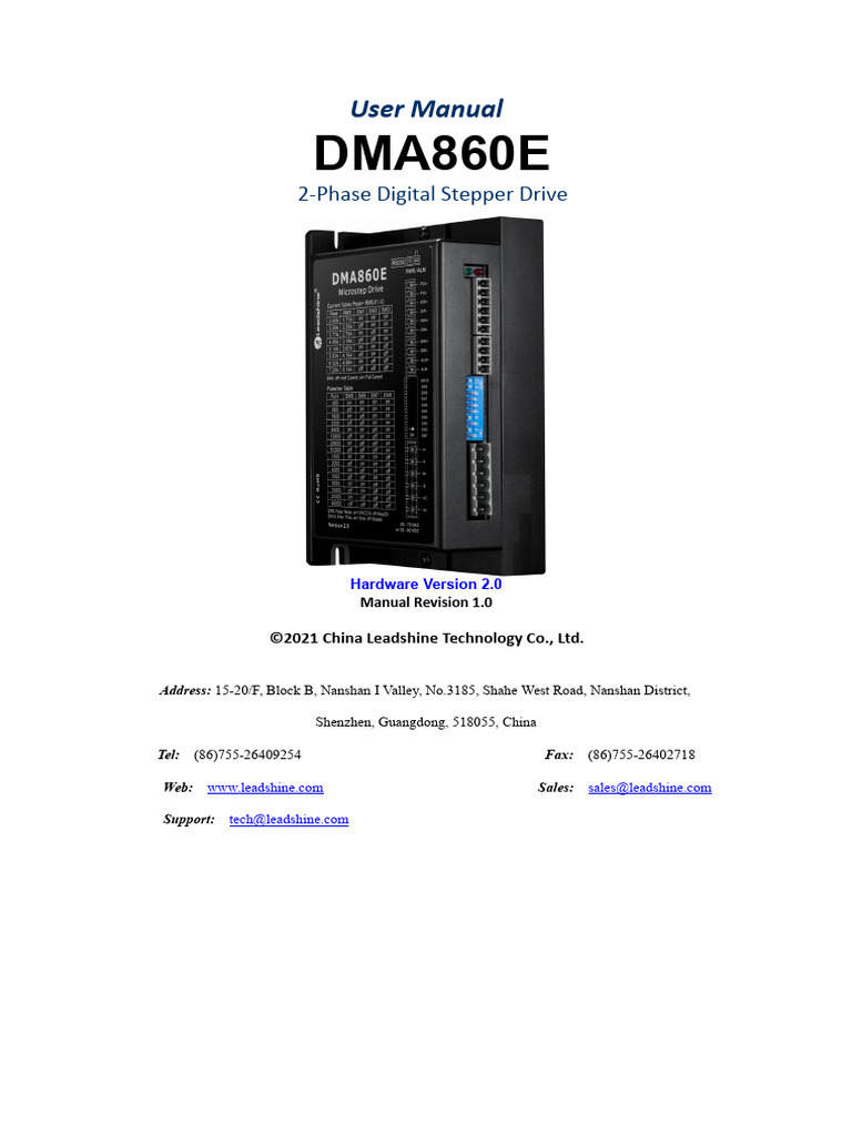 DMA860E V3.0 Manual de Usuario | PDF | Electric Motor | Power Supply