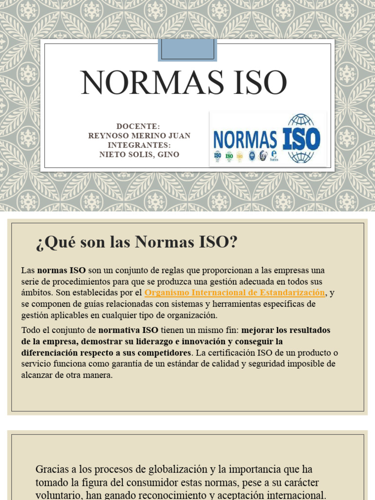 Normas Iso | PDF | Organización internacional para la estandarización ...