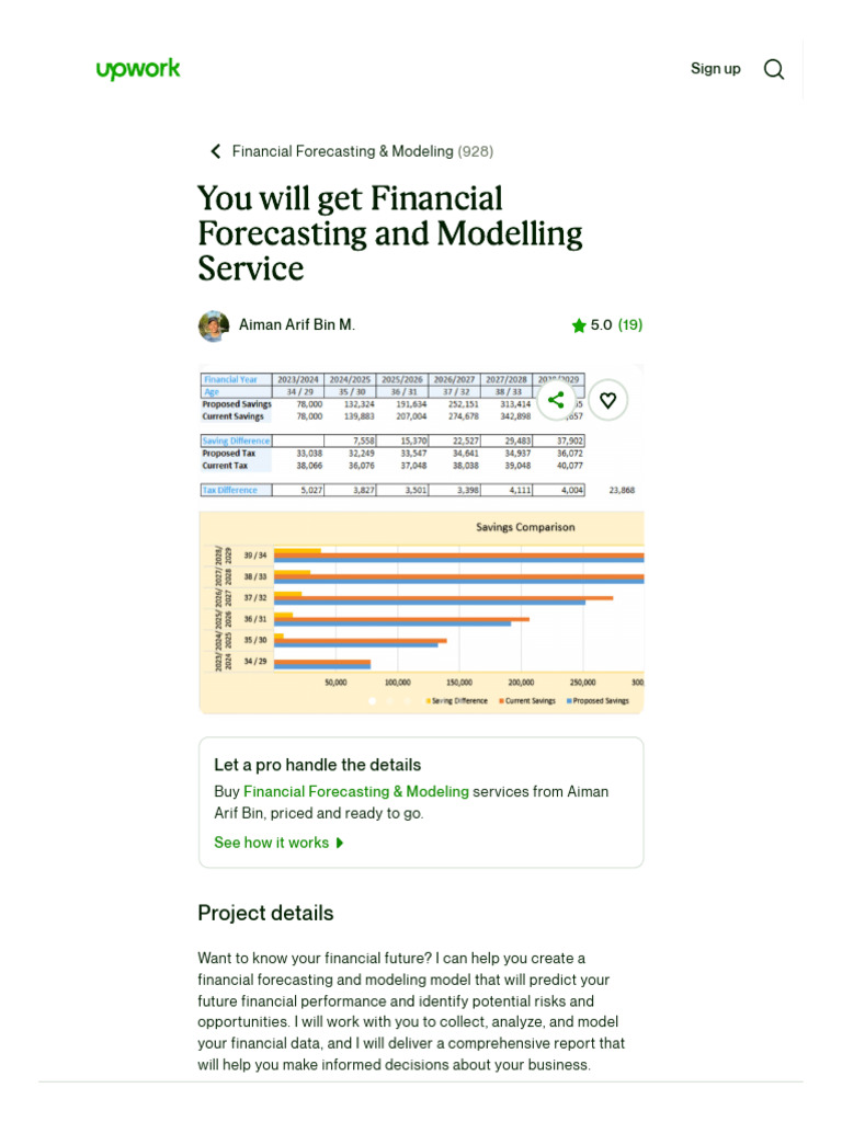 You Will Get Financial Forecasting And Modelling Service Upwork Pdf Forecasting Automation