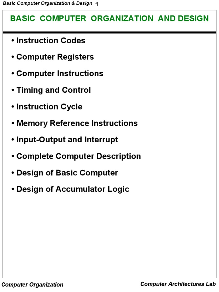 Basic Computer Organization and Design | PDF | Instruction Set | Central Processing Unit