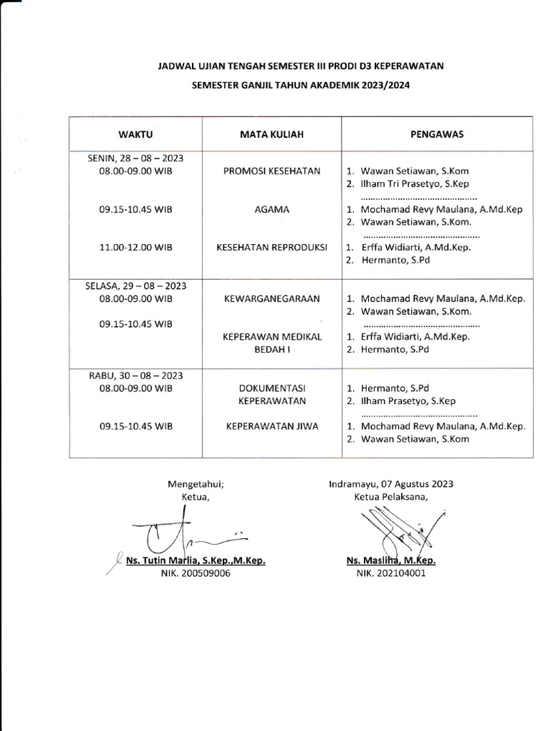 Jadwal UTS 2 | PDF