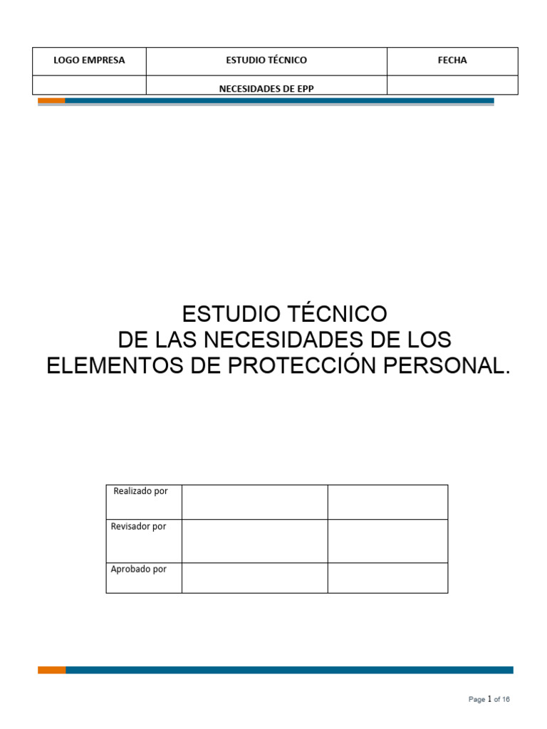 Estudio Tecnico de Modelo de Epp | PDF | Business | Factores humanos y ergonomía