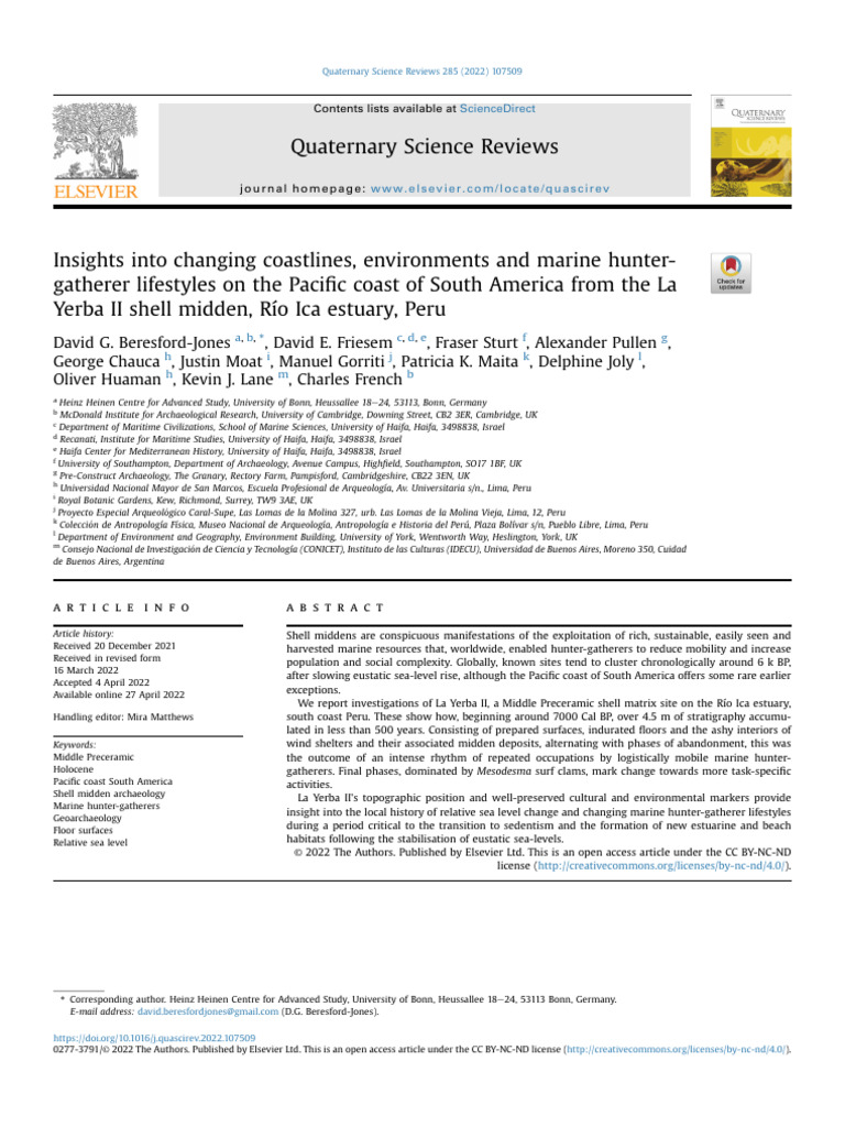 Quaternary Science Reviews: Sciencedirect | PDF | Coast | Holocene