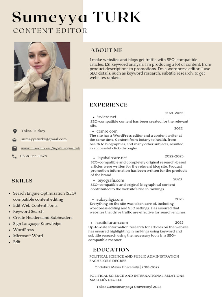 Sumeyya TURK | PDF | Search Engine Optimization | Word Press