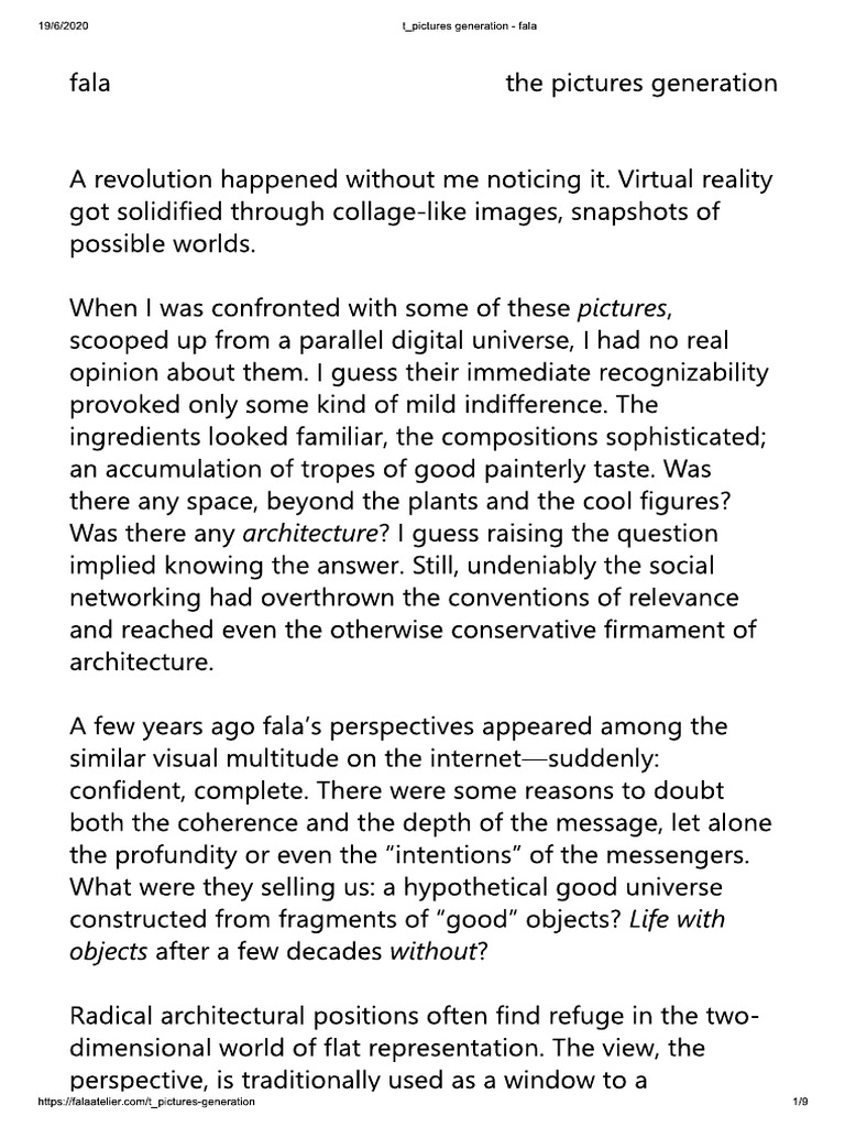 01-07 FALA The Pictures Generation | PDF