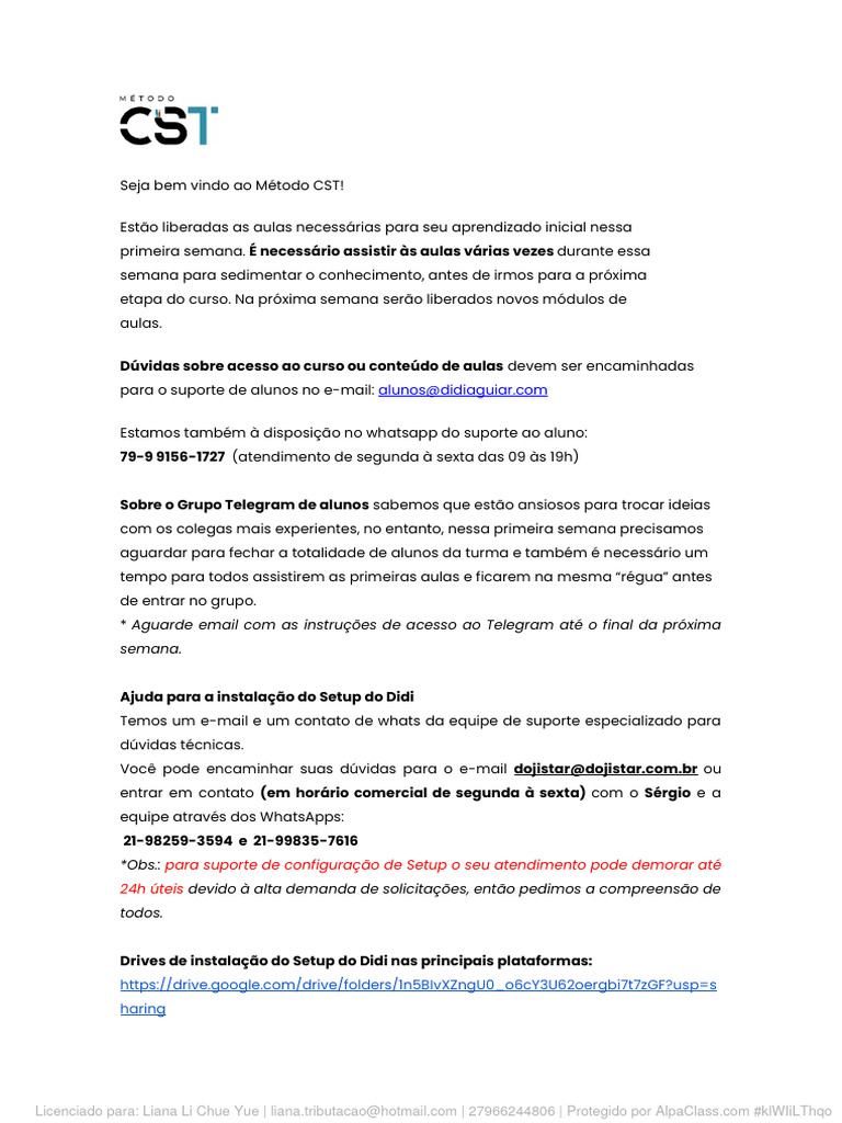 Boas Vindas CST | PDF | Carreira e Crescimento | Negócios