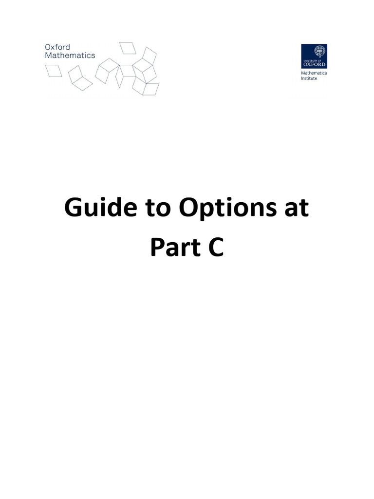 Guide To Options at Part C - 1 | PDF | Partial Differential Equation | Group (Mathematics)