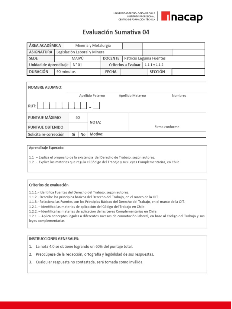 4ta Prueba de Legislacion Laboral | PDF | Derecho laboral | Justicia