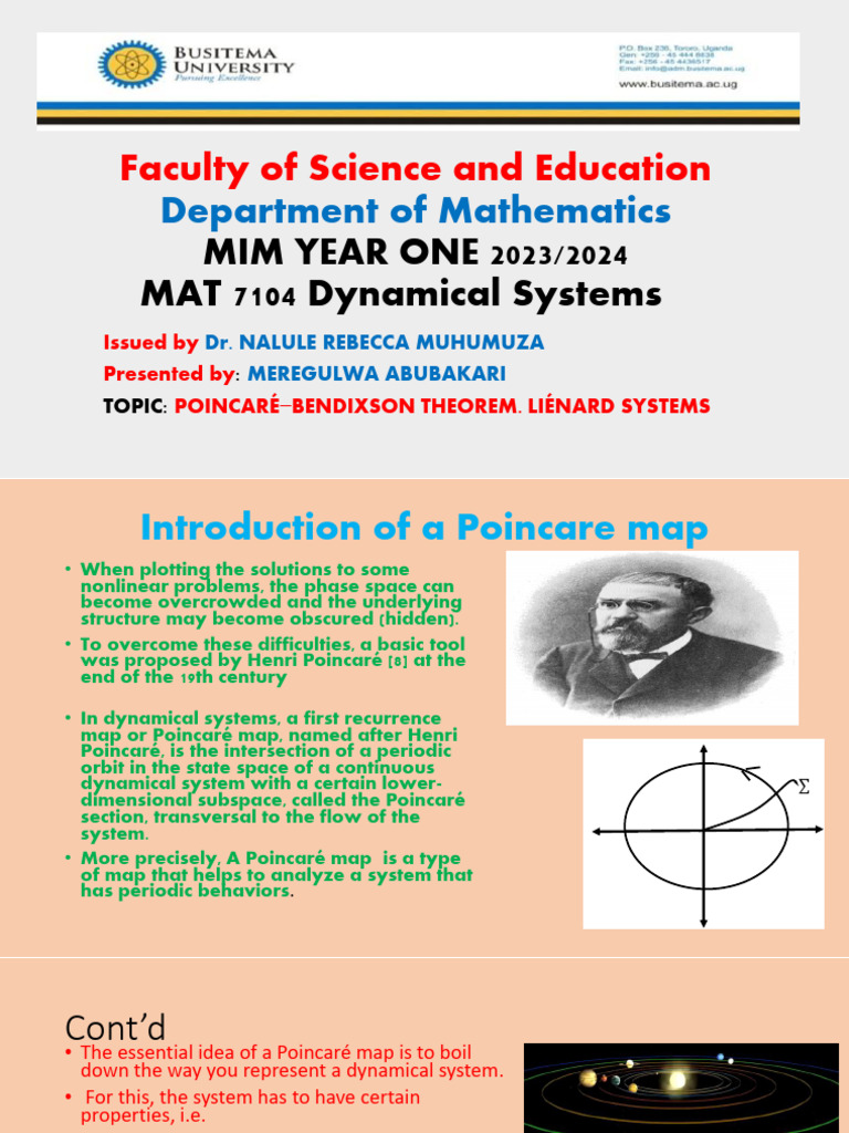Poincaré-Bendixson Theorem Overview | PDF | Dynamical System ...