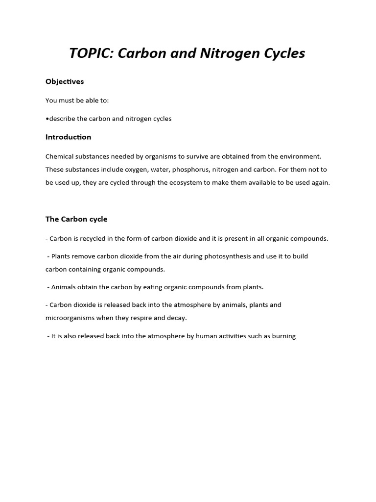 Ecosystem-Carbon and Nitrogen Cycle f4 | PDF | Nitrogen | Ecosystem