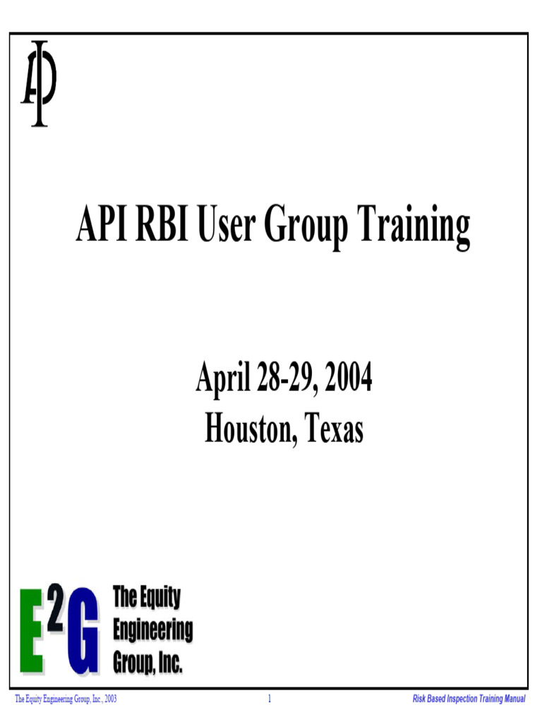 API 580 RBI-Training-Course-Slides | PDF | Risk | Risk Management