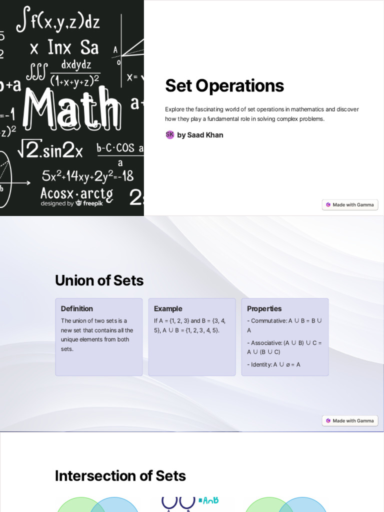 Set Operations | PDF Set Operations | PDF
