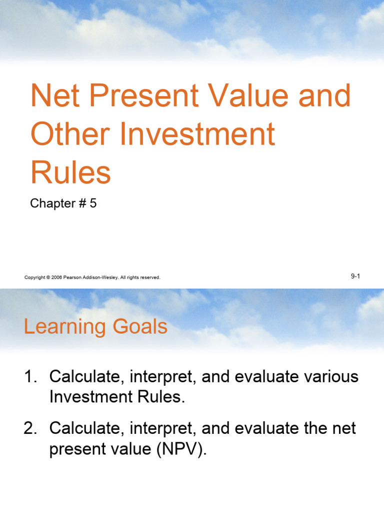 Chapter 5 - Investment Rules-1 | PDF | Internal Rate Of Return | Net Present Value