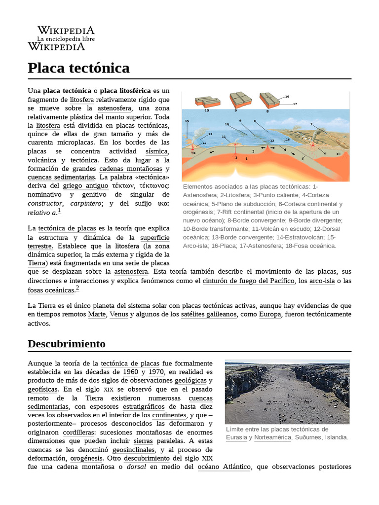 Placa Tectónica | PDF | Placas tectónicas | Naturaleza