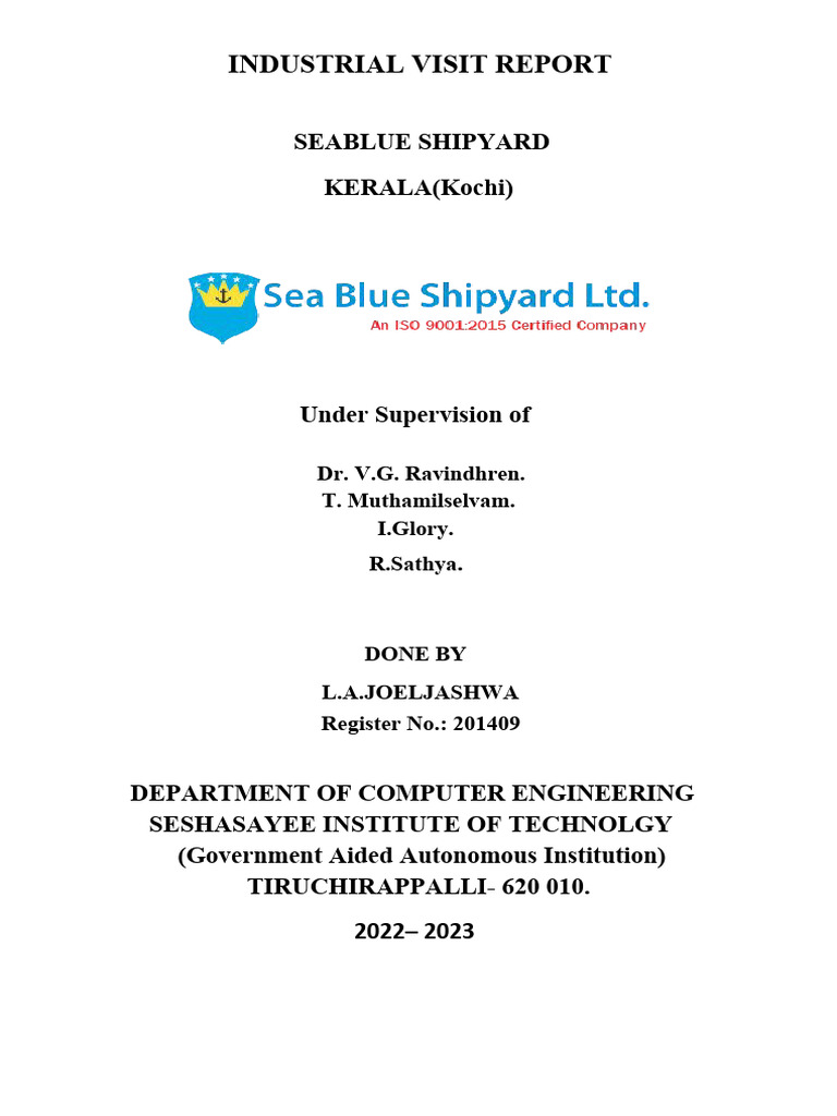 Industrial Visit Report | PDF | Limited Liability Company | S Corporation